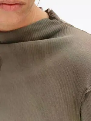 Bimba Y Lola Taupe Fitted Ribbed T-shirt