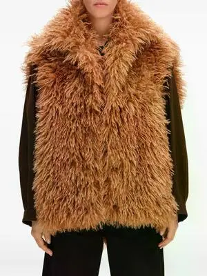 Bimba Y Lola Oversized Toffee Fur Vest