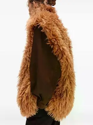Bimba Y Lola Oversized Toffee Fur Vest