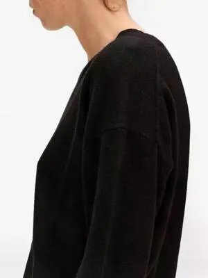 Bimba Y Lola Dark-gray Melange V-neck Wool Sweater