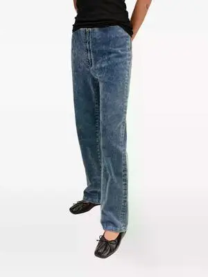 Bimba Y Lola Straight Cropped Light- Ankle-length Velvet Trousers