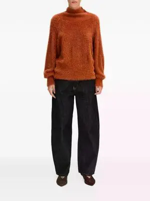 Bimba Y Lola Burnt- Fur Turtleneck Sweater - Orange
