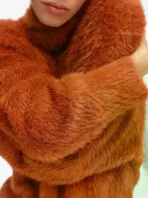 Bimba Y Lola Burnt- Fur Turtleneck Sweater - Orange