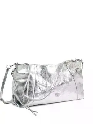 Bimba Y Lola Large -tone Leather Clutch - Silver
