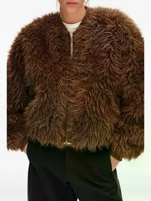 Bimba Y Lola Khaki Fur Bomber Jacket