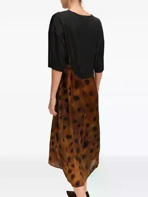 Bimba Y Lola Deer Black Layered Two-material Dress