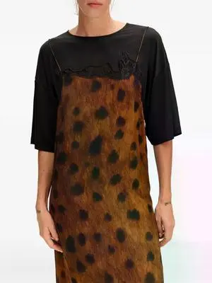 Bimba Y Lola Deer Black Layered Two-material Dress