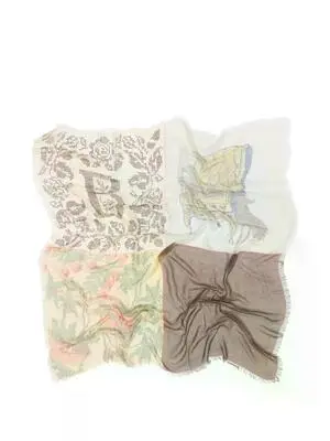 Bimba Y Lola Petit Point Patchwork Shawl - Neutrals
