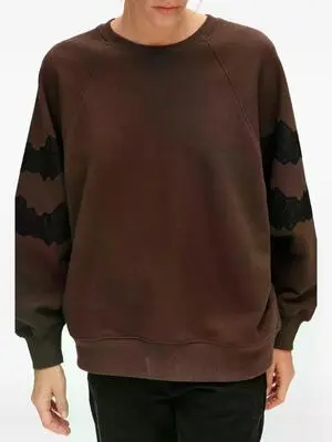 Bimba Y Lola Chocolate Oversize Sweatshirt With Lace Trim