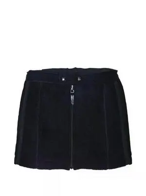 Toga Zip-up Panelled Straight Short Skirt - Blue