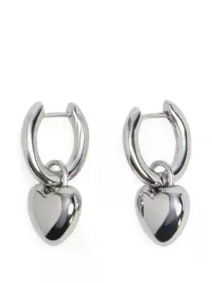 Bimba Y Lola Heart Hoop Earrings - Silver
