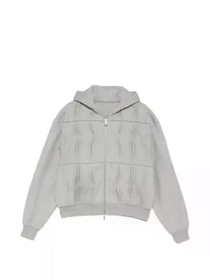 ADER ERROR Pleated Zip-up Hoodie - Grey