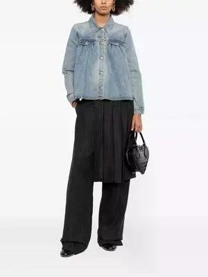 KIMHEKIM Faded Pleated-panel Denim Jacket