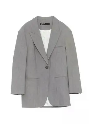 Bimba Y Lola Light Maxi Coat With A Double-breasted Tailor Cut And Lapels - Grey