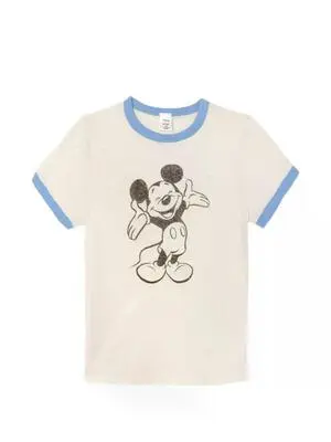 RE/DONE The 60s Slim Ringer Tee Graphic-print Ringer T-shirt - Neutrals