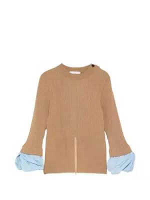 Toga Layered-sleeve Sweater - Brown
