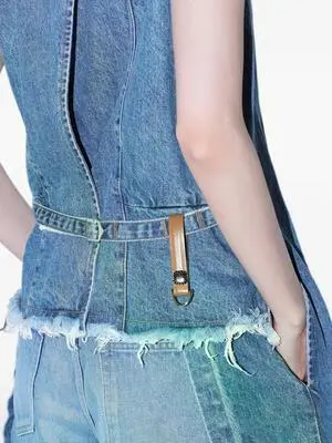 TOGA TOO Frayed-hem Denim Maxi Dress
