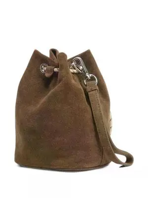 Bimba Y Lola Dark Khaki Cotton And Split Bucket Bag