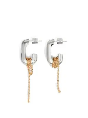 Bimba Y Lola Two-tone Knotted Chain Link Earrings