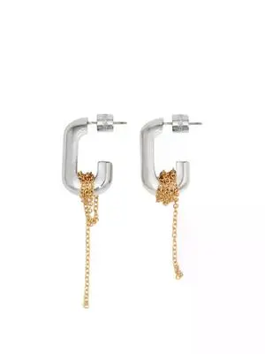 Bimba Y Lola Two-tone Knotted Chain Link Earrings - Silver
