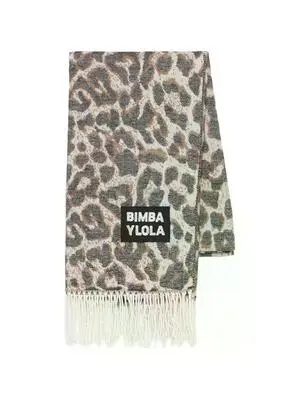 Bimba Y Lola White Leopard Spot Scarf Neutrals