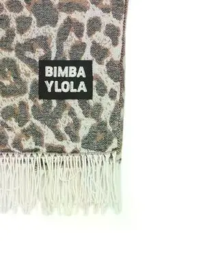 Bimba Y Lola White Leopard Spot Scarf - Neutrals