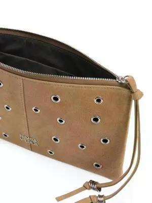 Bimba Y Lola Medium Beige Leather Zip Make-up Clutch