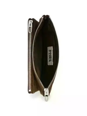 Bimba Y Lola Dark Khaki Cotton And Suede Pocket Purse