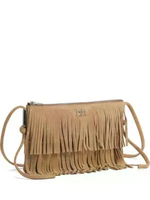 Bimba Y Lola Small Clutch Bag With Natural Fringe - Neutrals