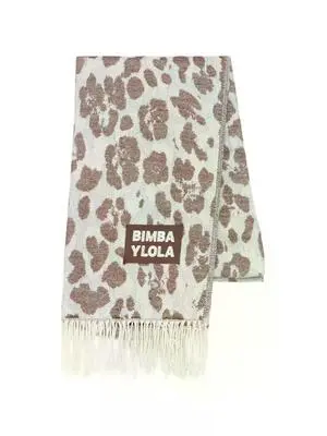 Bimba Y Lola Light Blue Leopard Spot Shawl Blue
