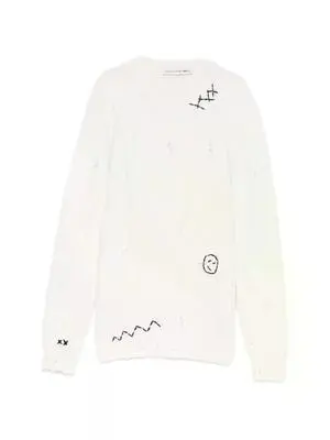 Joshua Sanders Distressed Crew-neck Sweater - Neutrals