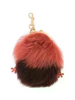 ANYA HINDMARCH Shearling Space Creature Coin Purse - Red
