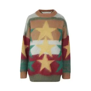 Palm Angels Stars Sweater 'beige/yellow