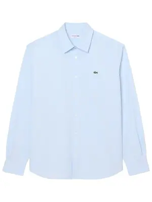 Lacoste Regular Fit Shirt In Pinpoint Fabric - Blue