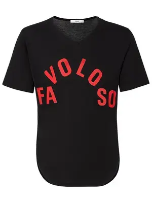 Fendi Cotton T-shirt With Favoloso Print - Black