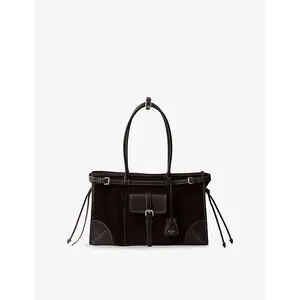 Prada Bonnie Large Corduroy And Leather Shoulder Bag