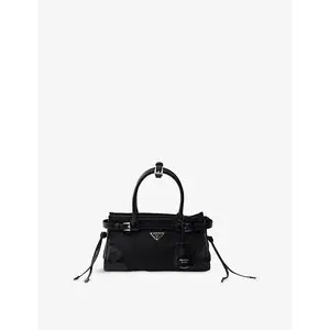 Prada Bonnie Small Re-nylon And Leather Top Handle Bag