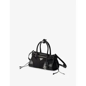 Prada Bonnie Small Re-nylon And Leather Top Handle Bag