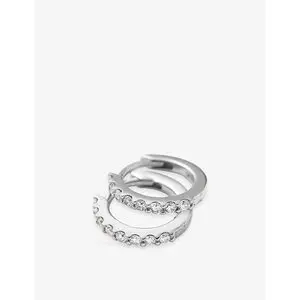 MISSOMA Classic 9ct Solid White Gold 0.21ct Diamond Huggies