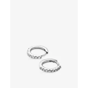 MISSOMA Classic 9ct Solid White Gold 0.21ct Diamond Huggies