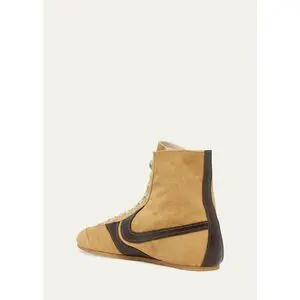 Dries Van Noten Destin Canvas And Leather High-top Sneakers