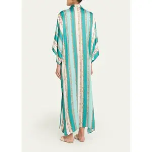 La Blanca Wrena Belt Striped Maxi Shirtdress Coverup