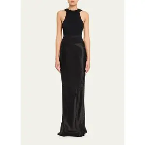 Rick Owens Coda Mixed-media Maxi Skirt