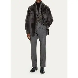 Brioni Elba Wool Flannel Double-pleated Trousers