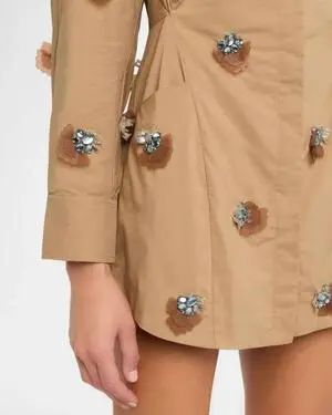 JBQ Tess Embellished Mini Shirtdress