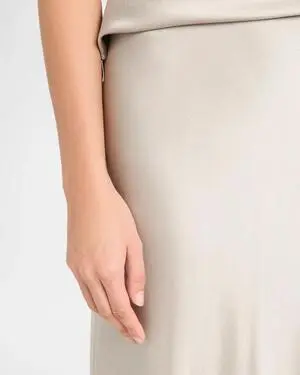 Veronica Beard Medina Maxi Slip Skirt - Pewter
