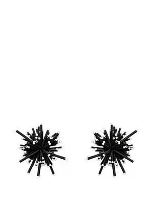 Oscar De La Renta Bugle Bead Firework Stud Earrings