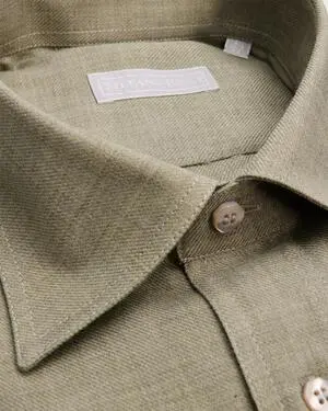 Stefano Ricci Apos;s Solid Linen Twill Dress Shirt - 012 Light