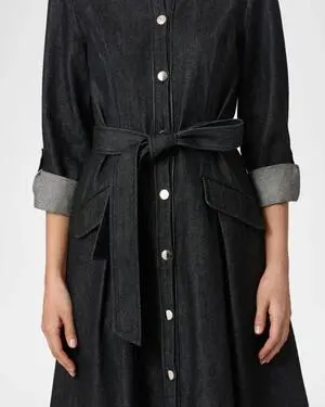 Shoshanna Izzy Button-front Denim Midi Dress
