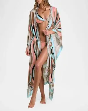 L & APOS;AGENCE Kara Abstract Swirl Cover-up - Multi